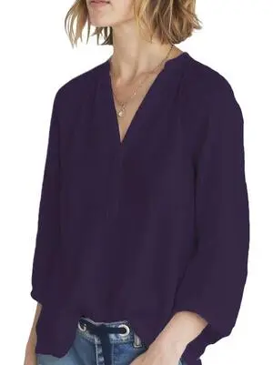 OCEAN+MAIN Gauze Shirt - Aubergine