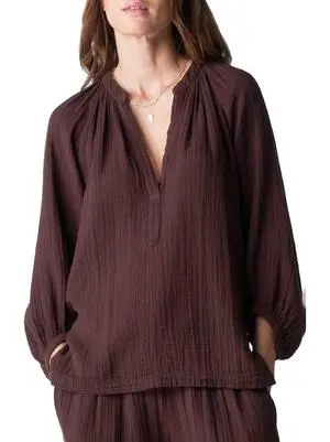 OCEAN+MAIN Gauze Shirt - Chocolate