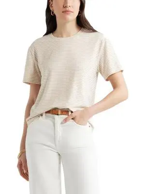 CASLON Stripe Crop T-Shirt
