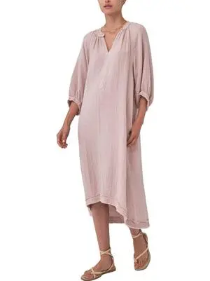 OCEAN+MAIN Gauze A-line Dress With Pockets - Shell Pink