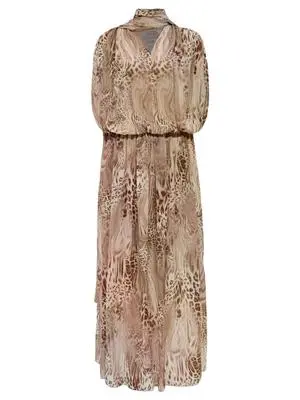 Blumarine Printed Chiffon Dress - Brown