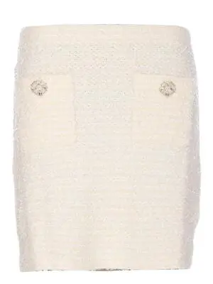 SELF-PORTRAIT Boucle' Mini Skirt - White