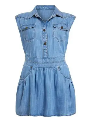 Ramy Brook Paxton Denim Mini Shirtdress - Spring Chambray