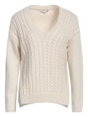 High Knitted Sweater - White