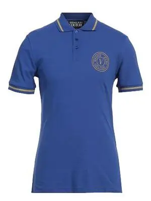 Versace Polo Shirt Size Cotton, Polyester, Elastane, Metallic Polyester - Blue