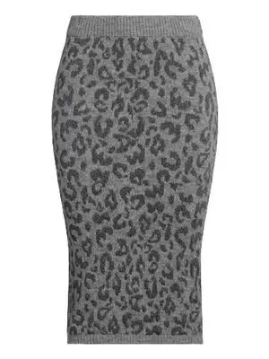 NO SECRETS Leopard-print Knitted Pencil Skirt - Grey