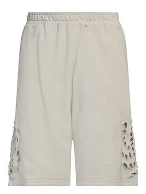 44 LABEL GROUP 44 LABEL GROUP Cotton French Terry Distressed Tie-Dye Shorts Light Grey