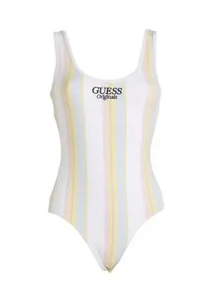 Guess Bodysuit With Brand Logo - White