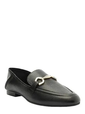 AREZZO Emma Leather Loafer - Black Leather