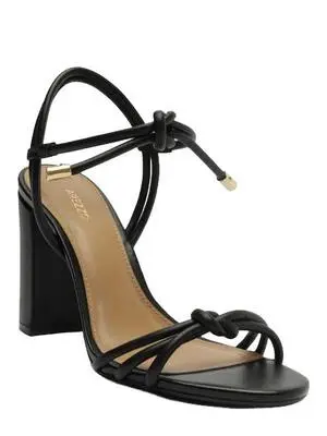 AREZZO Camila Ankle Strap Sandal - Black Leather