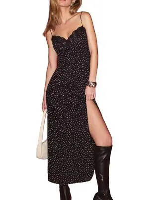 REFORMATION Lucine Dot Midi Slipdress - Selene