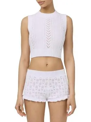 FLORENCE BY MILLS Florence By Mills Pointelle Knit Crop Tank