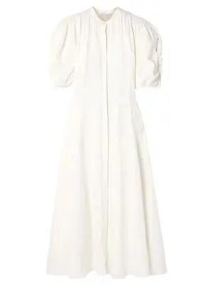 Gabriela Hearst Arabella Linen Maxi Dress - White
