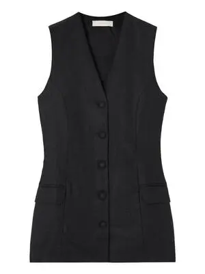 Faithfull The Brand Eloise Linen Vest - Black