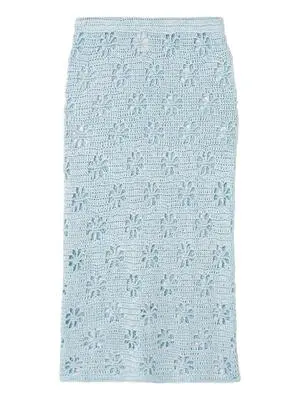 Calle Del Mar Calle Del Mar Crocheted Midi Skirt Light Blue