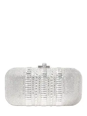 Judith Leiber Judith Leiber Crystal-Embellished Long Slide Clutch Silver