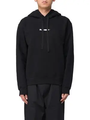 JIL SANDER Cotton Logo Hoodie - Black