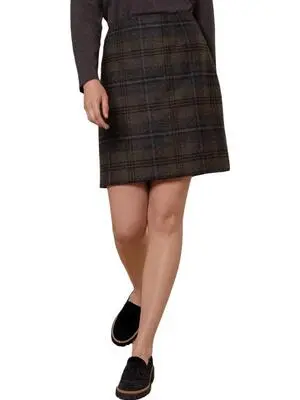 CELTIC & CO. Tartan A-line Wool Skirt - Cairngorm Heath