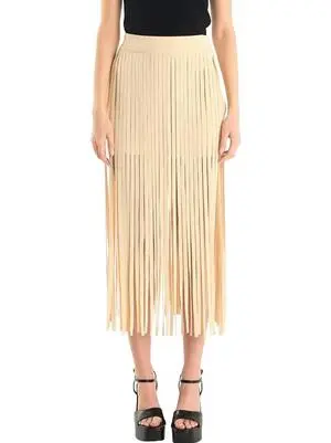 Endless Rose Knit Fringe Maxi Skirt - Light Beige