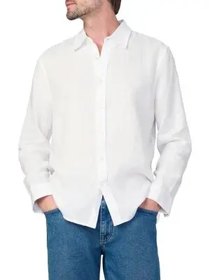 Joe's Jeans Jakob Linen Button-up Shirt Optic White