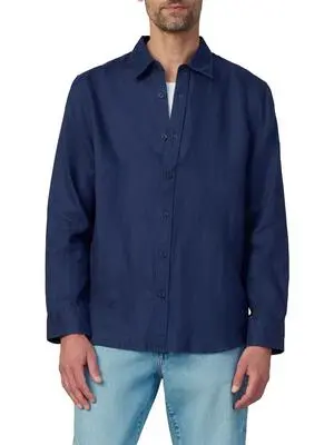 Joe's Jeans Jakob Linen Button-up Shirt True Navy