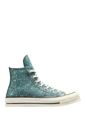 CONVERSE Chuck 70 High Glitter Sneakers - Teal