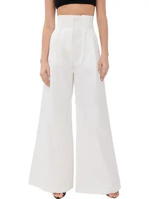 A.W.A.K.E. Mode Wide-leg Twill Pants - White