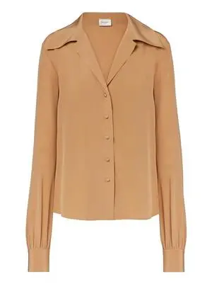 Saint Laurent Silk Crêpe De Chine Blouse - Beige