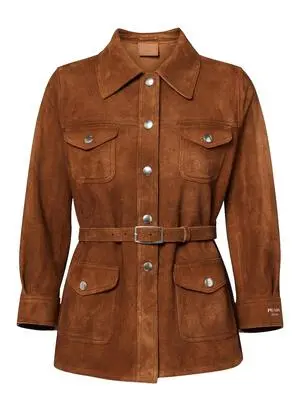 Prada Suede Overshirt - Brown