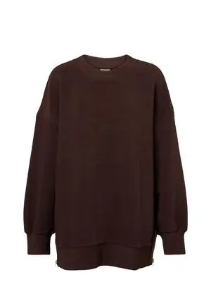 Varley Mae Cotton-blend Ottoman Sweatshirt - Brown
