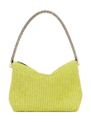 JIMMY CHOO Callie Raffia Shoulder Bag - Green