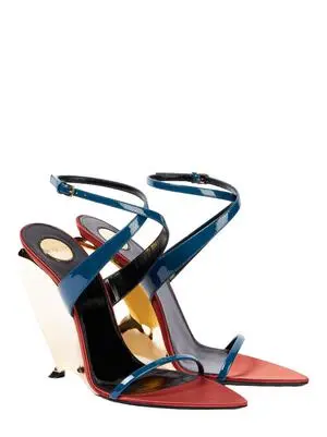 SAINT LAURENT Tallulah 110 Patent Leather Wedge Sandals