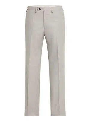 Kiton 15 Micron Flat-front Trousers - Light Gray