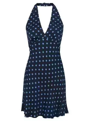 REFORMATION Delanie Halterneck Dress - Blue