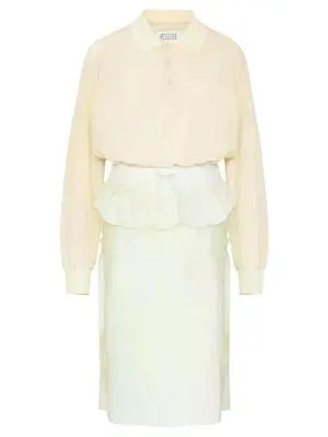 MAISON MARGIELA Long-sleeved Midi Dress - White