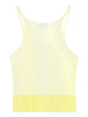Maison Kitsuné Baby Fox-patch Ribbed Tank Top - Yellow