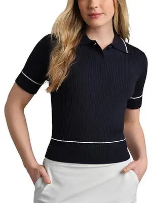 RHONE Birdie Polo Sweater - Navy Blue