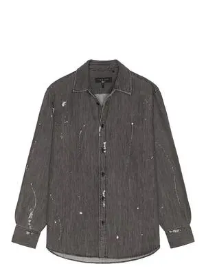 Rag & Bone Denim Matthew Shirt In Charcoal - Panited Charcoal