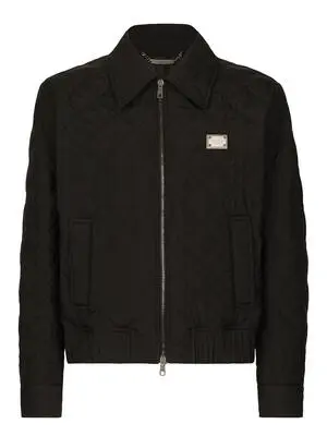 Dolce & Gabbana Quilted Jacket With Metal Tag - Black
