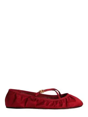 Dolce & Gabbana Satin Ballet Flats - Red