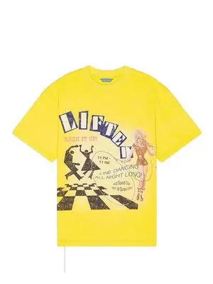 LIFTED ANCHORS Lines T-shirt In Mustard - Washed Mustard