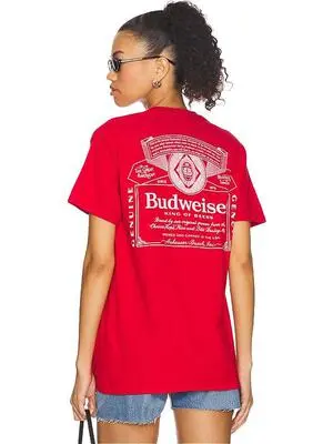 Junk Food Budweiser Label Tee - Cherry Red
