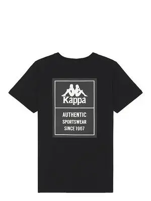 Kappa Authentic Novo Tee In Black - Black & White