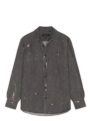 Rag & Bone Denim Matthew Shirt In Charcoal - Panited Charcoal