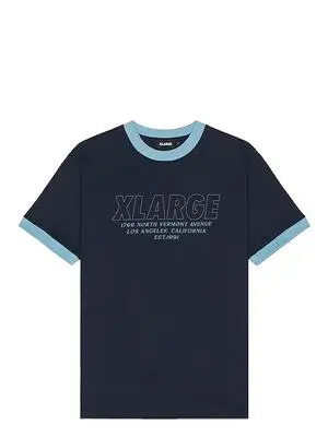 XLARGE Store Address Ringer Tee In Blue - Navy