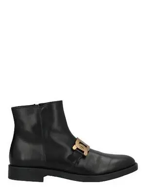TOD'S Ankle Boots In Calfskin With Appliqués - Black