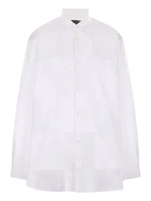 Comme Des Garçons Mesh-panelling Shirt - White