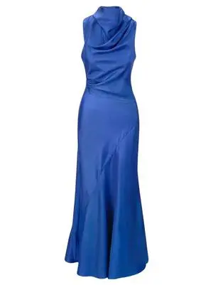 Staud Frida Silk Maxi Dress - Blue