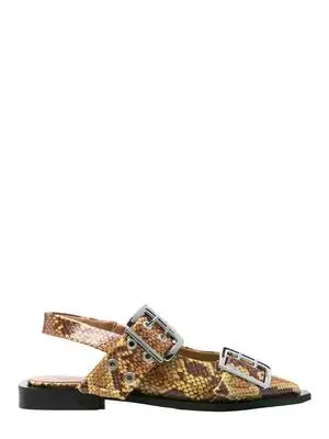 GANNI GANNI Animal-Print Ballet Flats