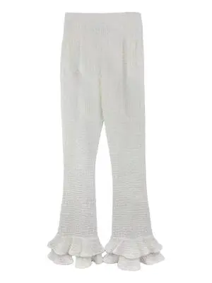 AMBUSH Ruffle-hem Trousers - White